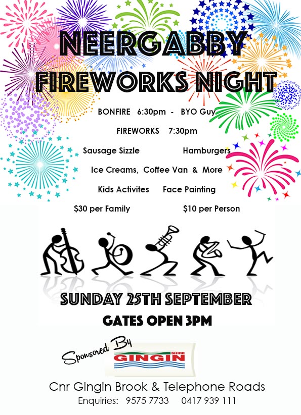 Annual Neergabby Fireworks Night - Moore River Region